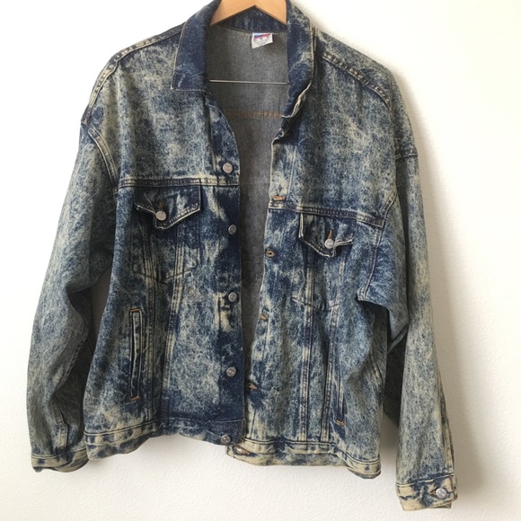 Vintage | Jackets & Coats | Vintage Dark Acid Wash Oversized Denim ...